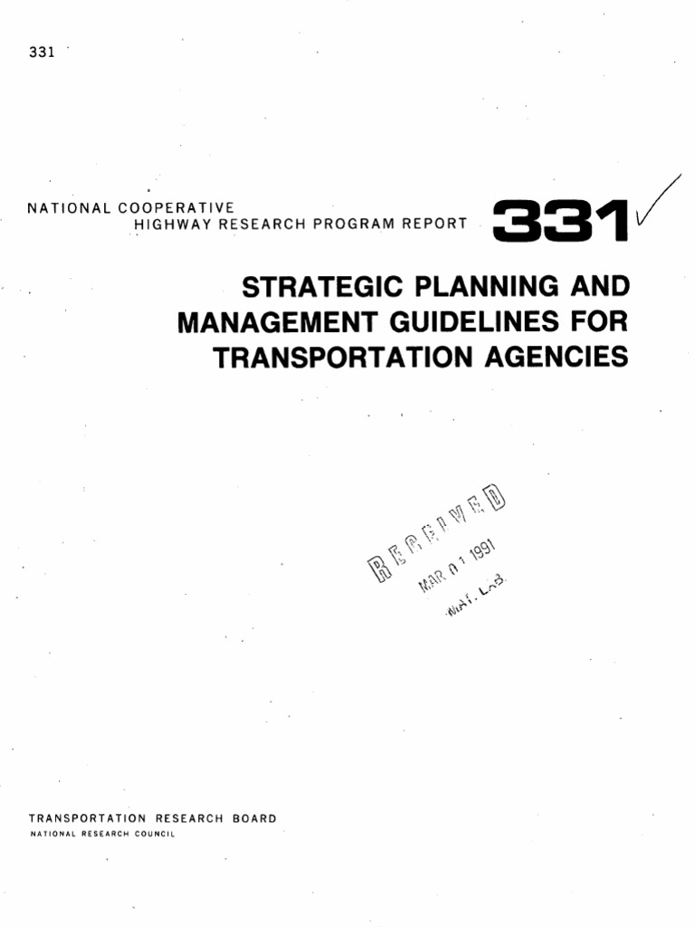 NCHRP RPT 331 | PDF | Strategic Management | Strategic Planning
