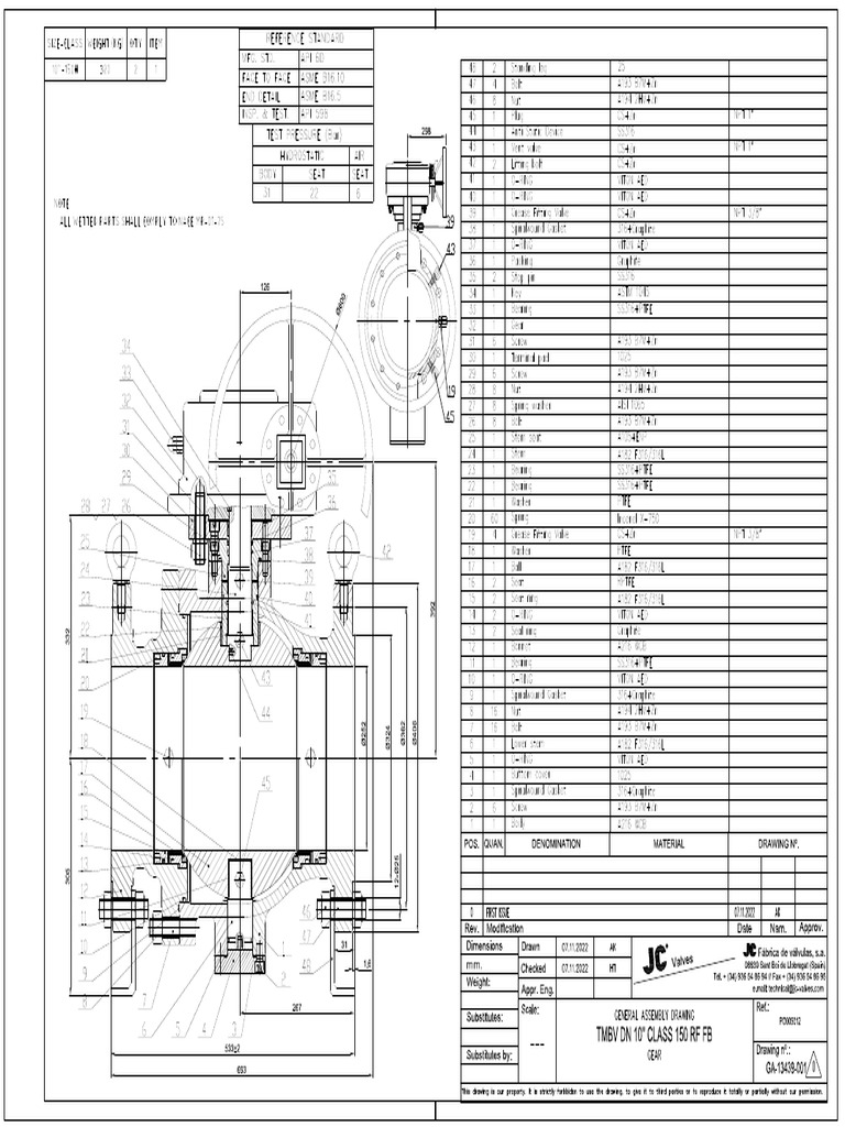 Ord00013439 - General Arrangement Drawing - Rev.0 - JC Valve Drawing | PDF