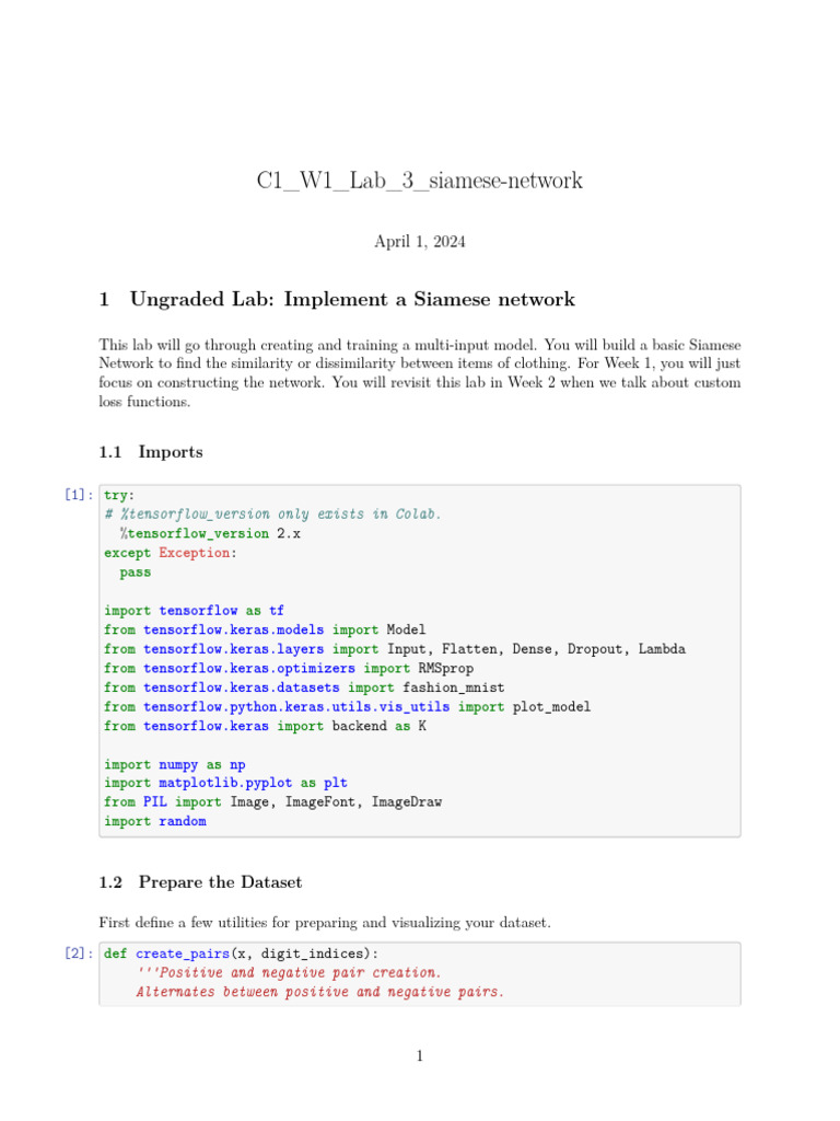 C1 W1 Lab 3 Siamese-Network | PDF | Computational Neuroscience | Algorithms