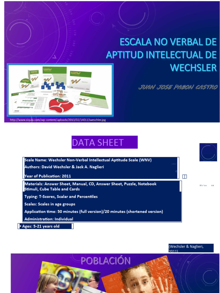 Wechsler Non-Verbal Scale of Intellectual Aptitude | PDF | Wechsler ...