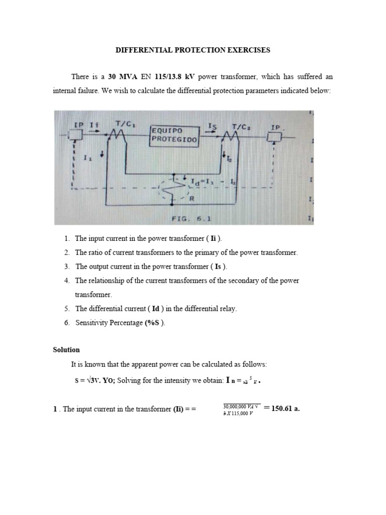 Differential Protection Exercises | Download Free PDF | Transformer ...