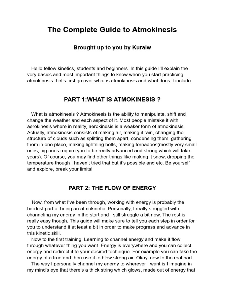 The Complete Guide To Atmokinesis-1 | PDF | Cloud | Lightning