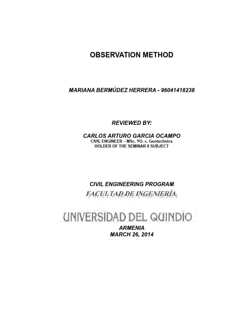 Assignment 1 Observation Method | Download Free PDF | Observation | Essays