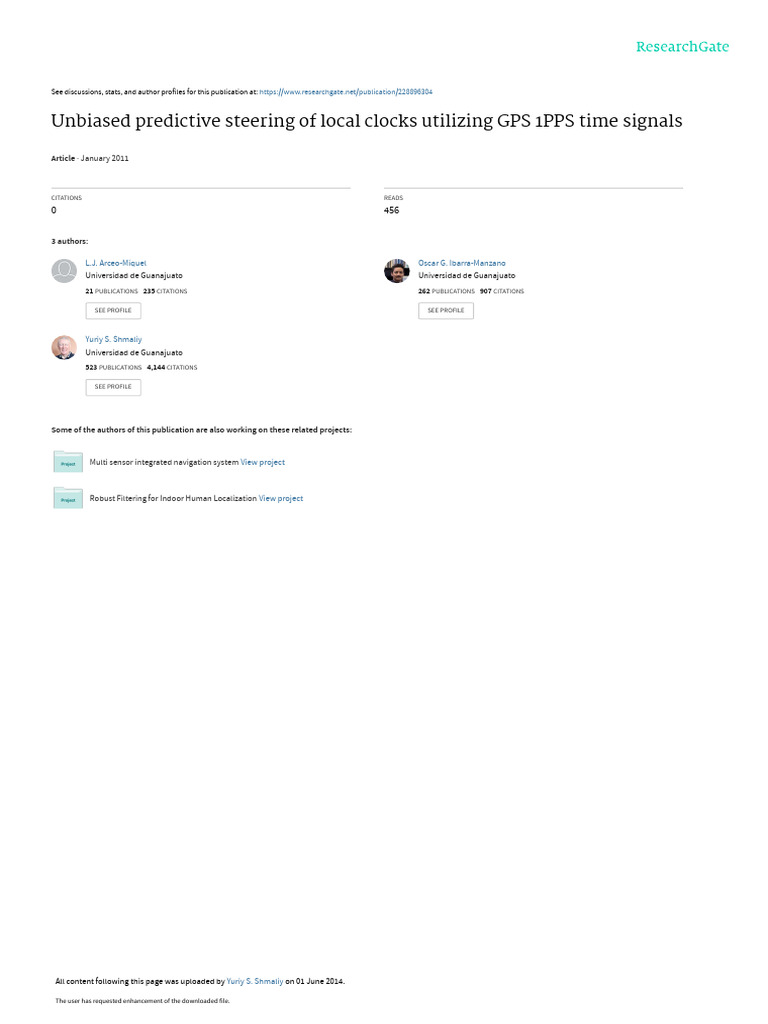 Unbiased Predictive Steering of Local Clocks Utilizing GPS 1PPS Time Signal | PDF | Filter ...