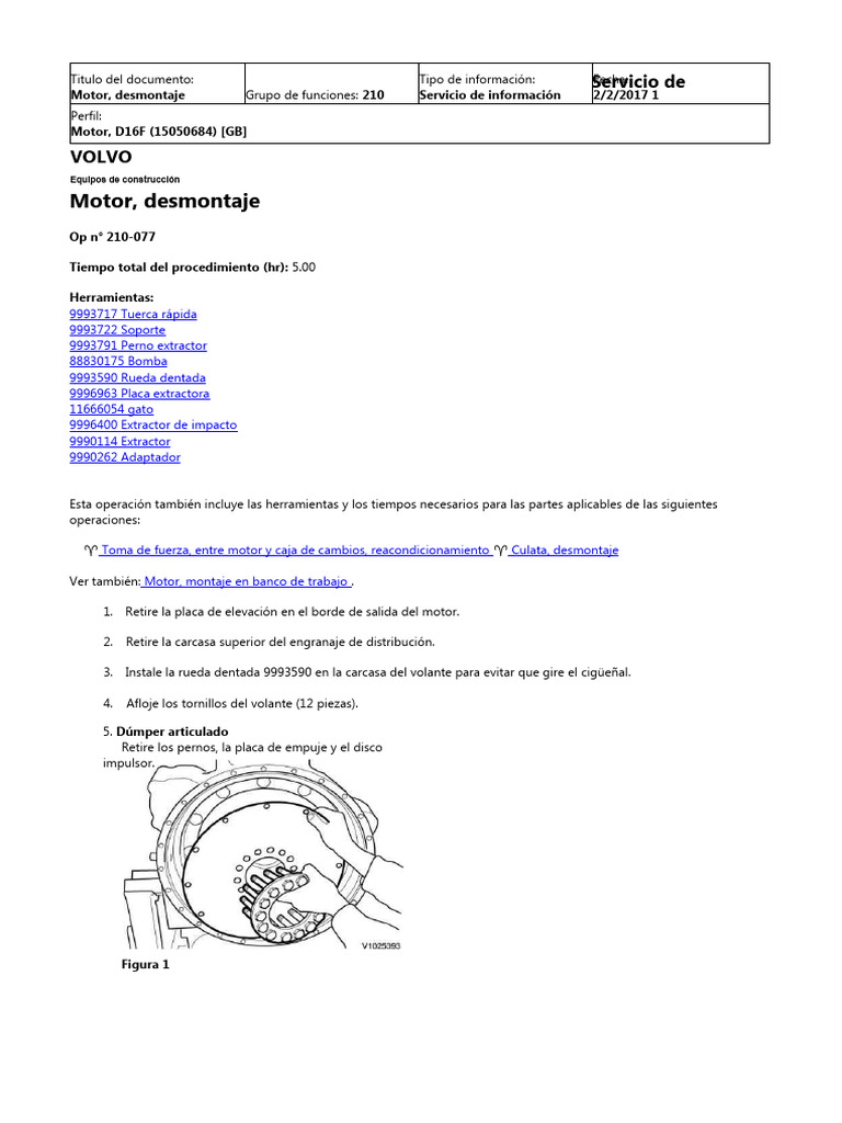 Desmontaje Del Motor | PDF | Engranaje | Tornillo