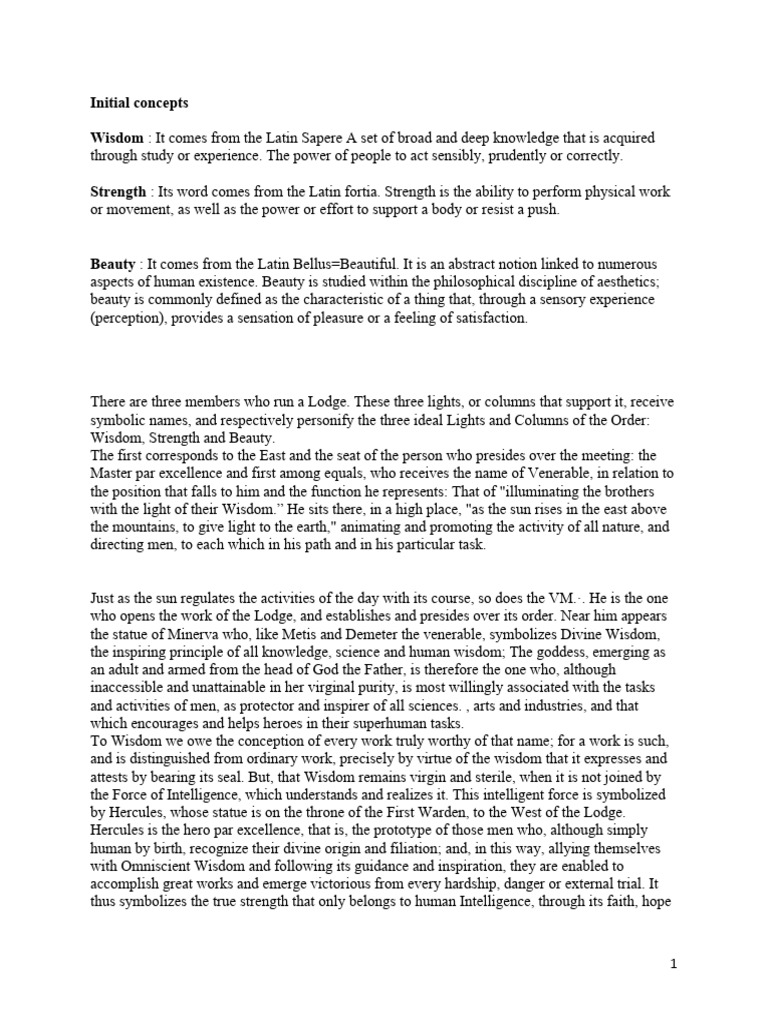 Wisdom Strength Beauty | PDF | Beauty | Wisdom