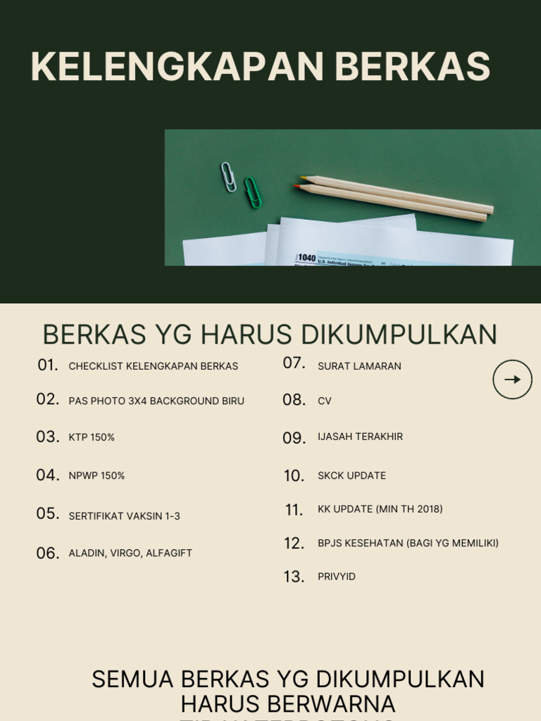 Kelengkapan Berkas | PDF | Karier & Perkembangan