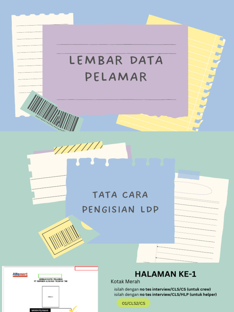 Tata Cara Pengisian Lembar Data Pelamar | PDF