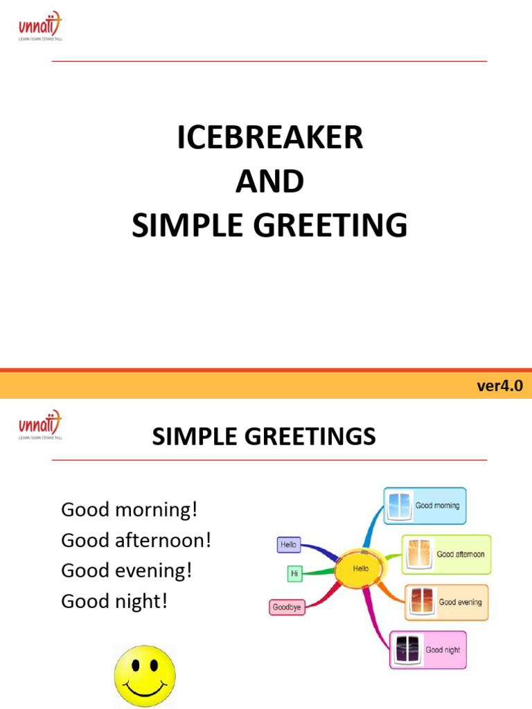 1-ENG-Icebreaker and Simple Greeting-Ver4.0 | PDF | Career & Growth ...