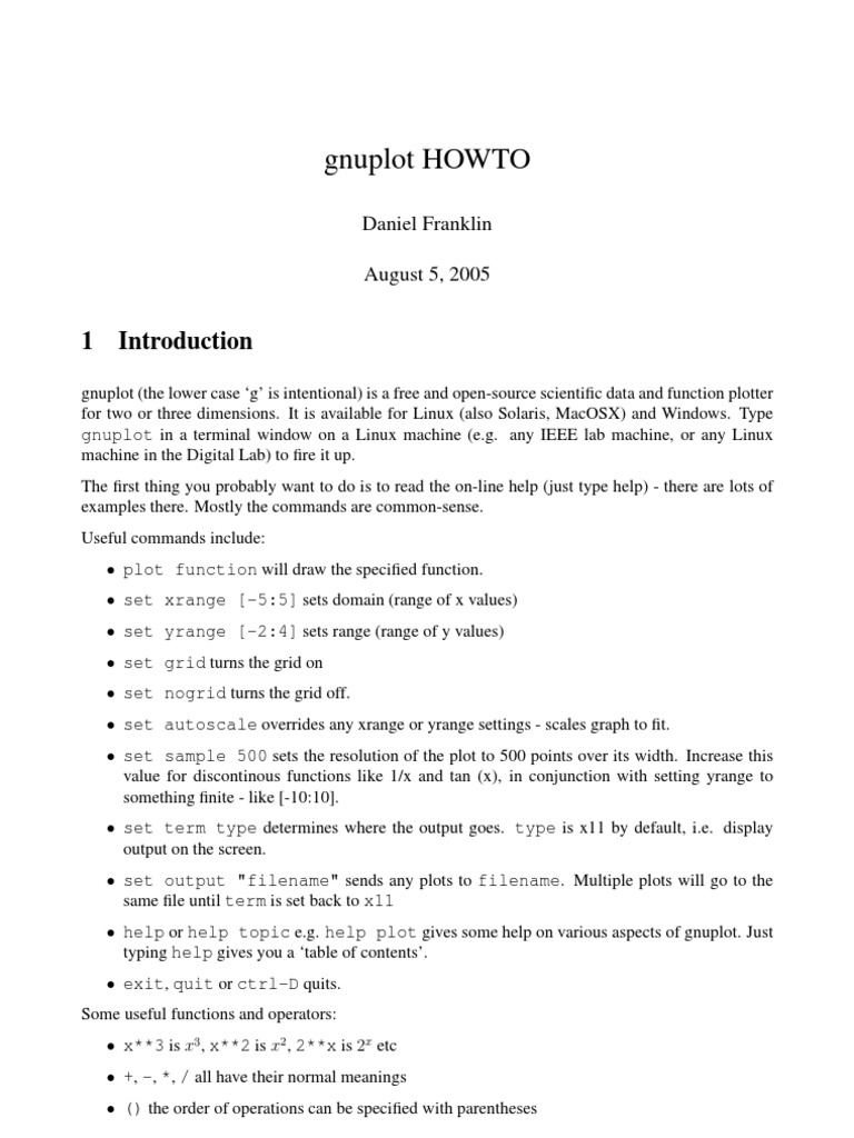 Gnu Plot Pdf Trigonometric Functions Trigonometry