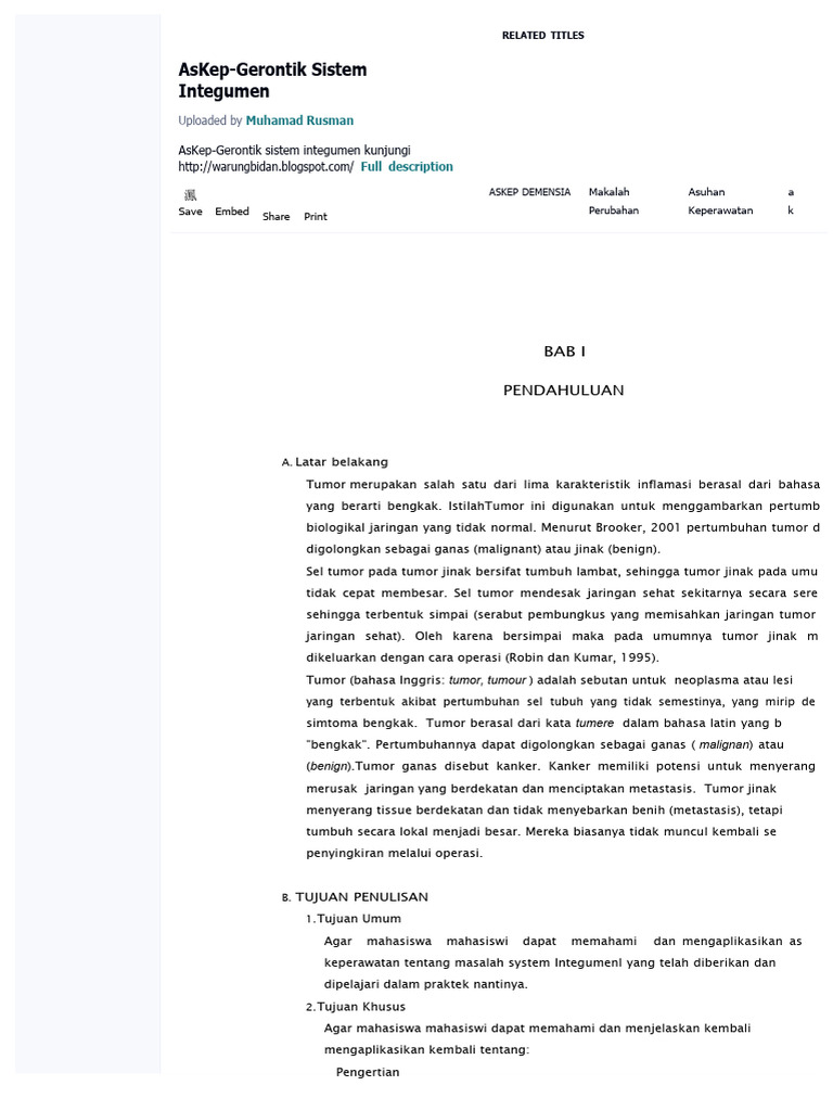 PDF Askep Gerontik Sistem Integumen - Compress | PDF | Pengembangan Diri | Kesehatan Holistik