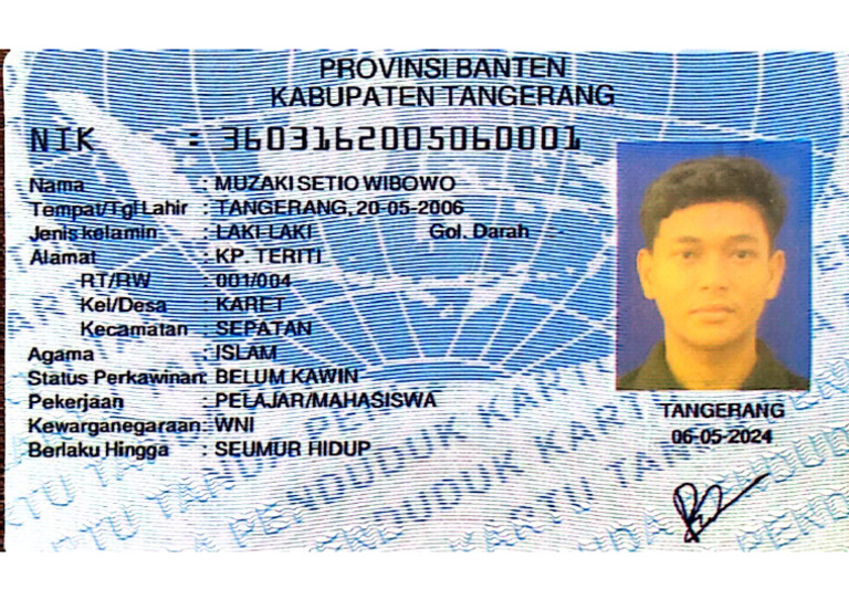 KTP Muzaki Setio Wibowo | PDF