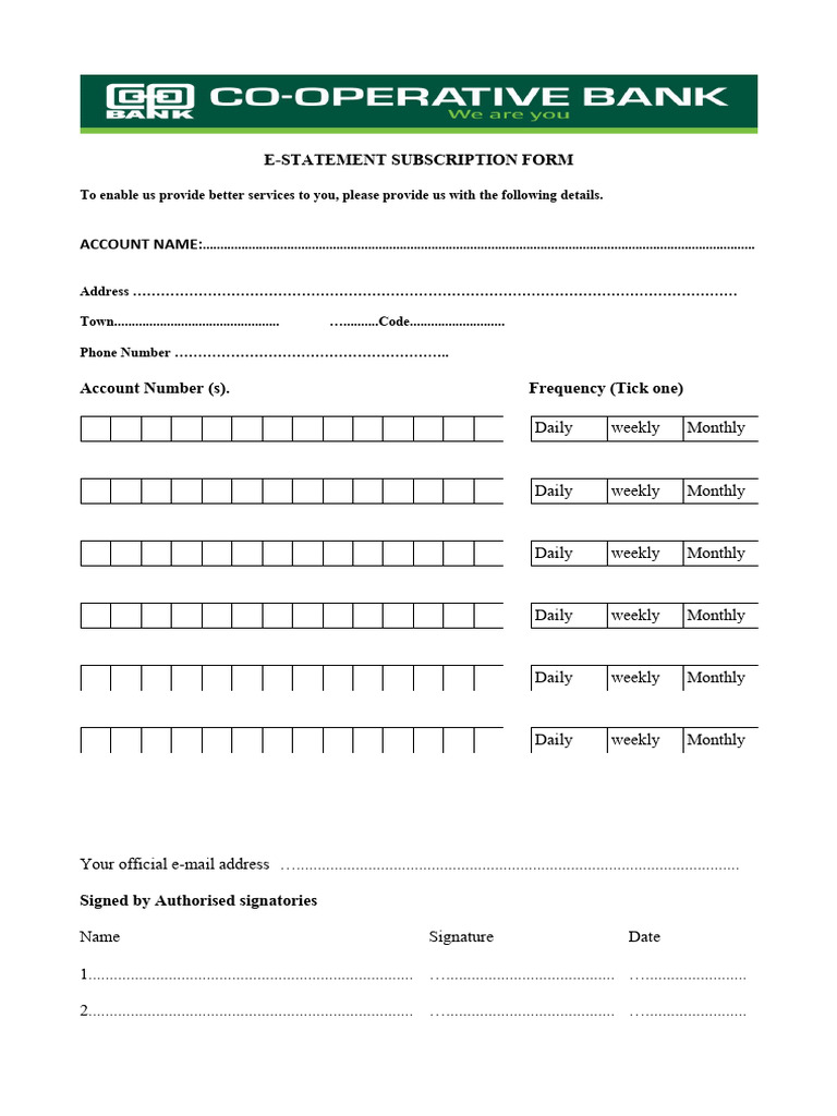 E Statement Request Form Min 1 | PDF