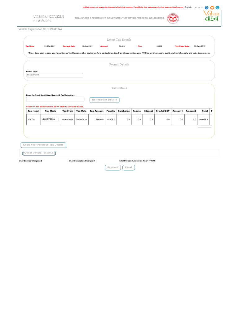 VAHAN 4.0 (Citizen Services) Onlineapp02 150 8015 | PDF | Finance ...