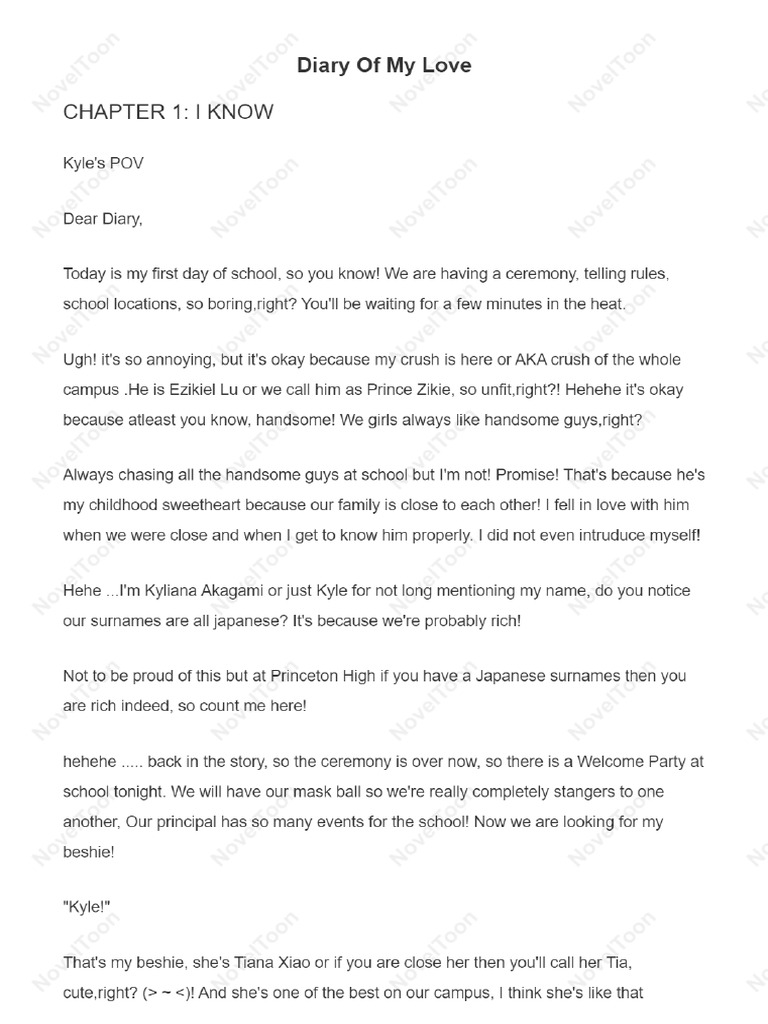 Diary of My Love | PDF