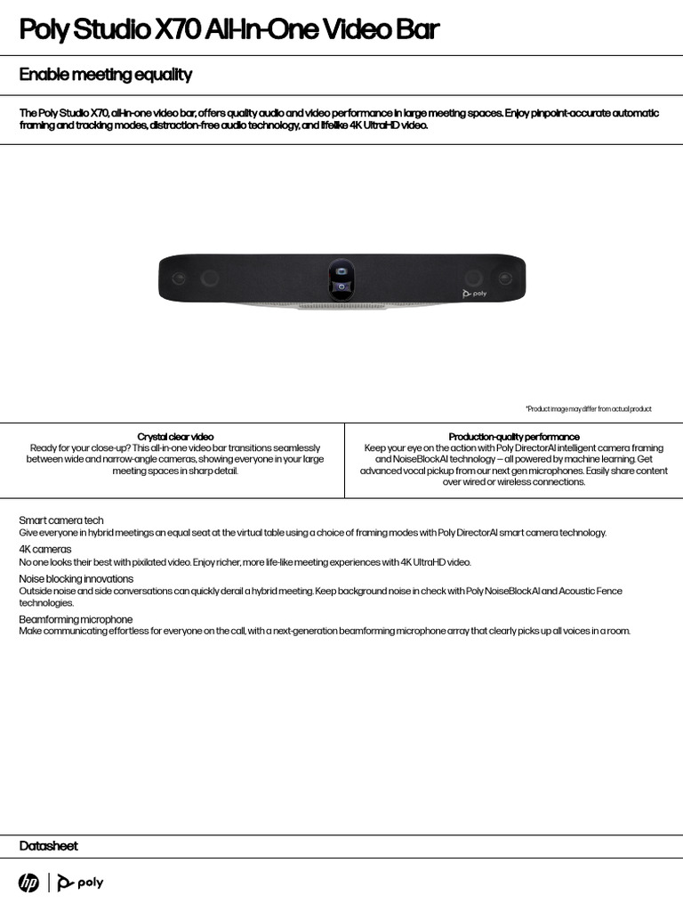 Poly X70 | PDF | Camera | Video