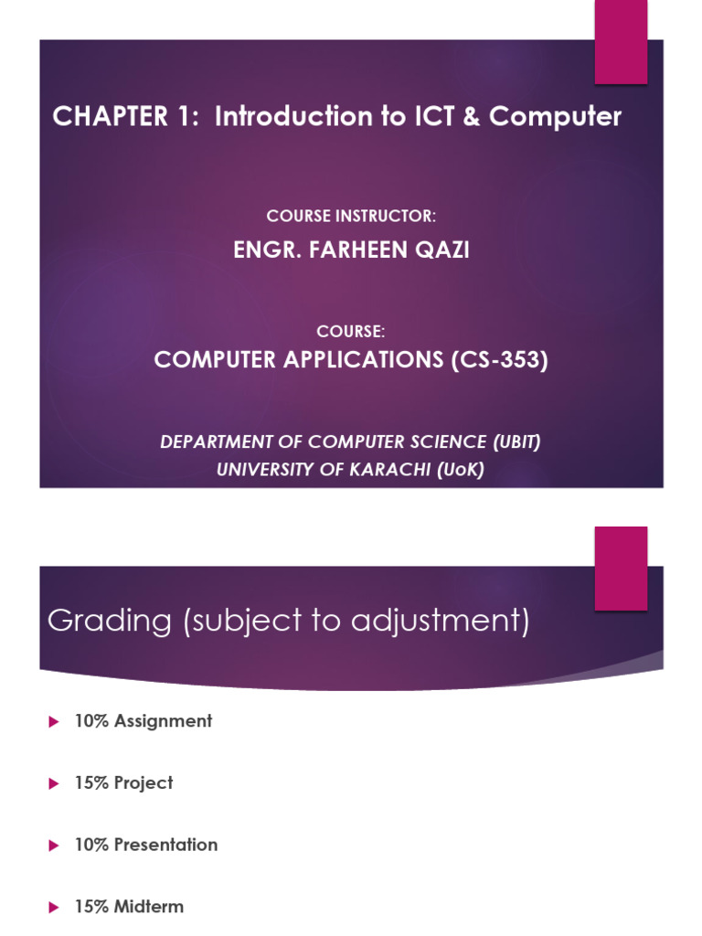 ICT & Computer Basics Course | PDF | Process (Computing) | Computer ...