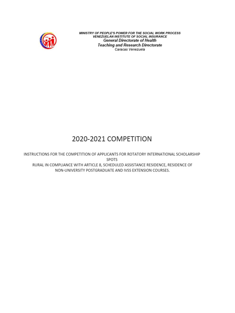 Call For Competition 2020 2021 | PDF | Residency (Medicine) | Physical ...