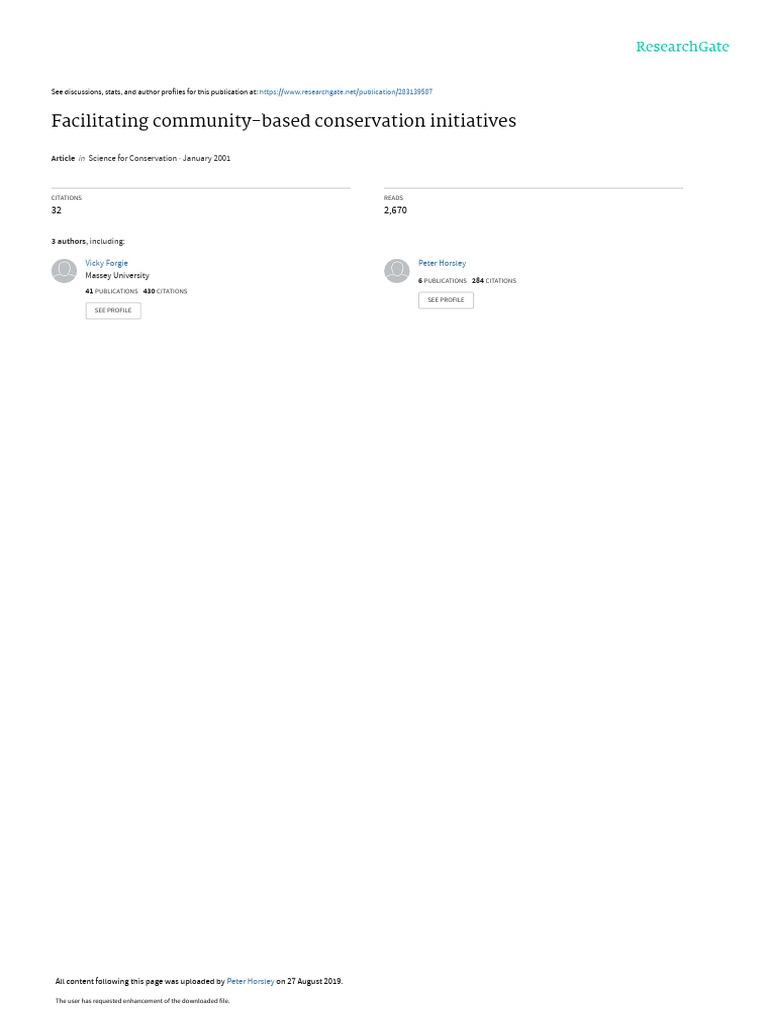 Facilitating Community-Based Conservation Initiatives | PDF ...
