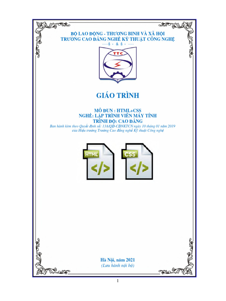 Giáo Trình HTML CSS | PDF
