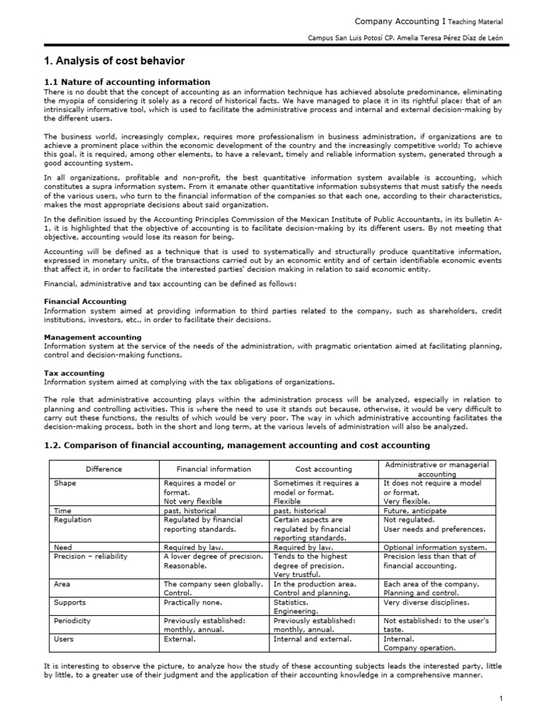Cost Behavior Analysis | Download Free PDF | Accounting | Management Accounting