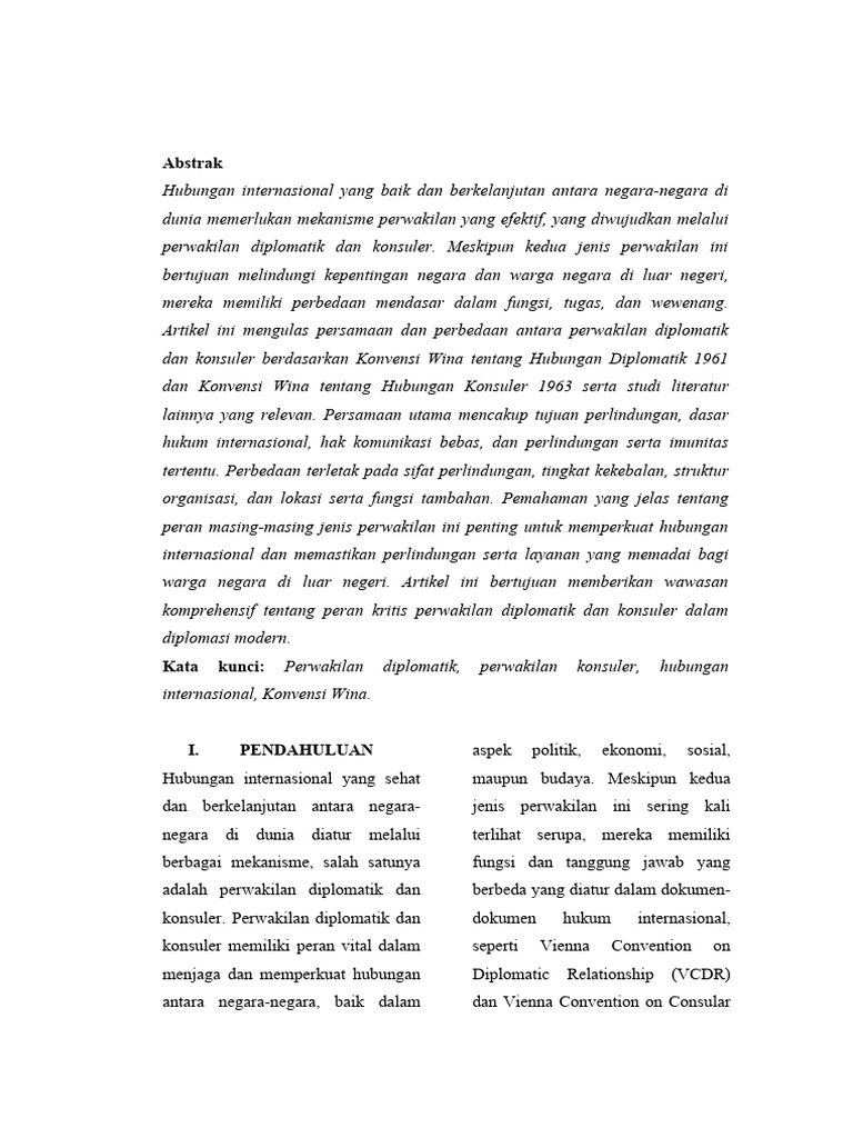 Abror Kafi Ananta - E0023003 - PERSAMAAN DAN PERBEDAAN ANTAR PERWAKILAN DIPLOMATIK DAN KONSULER ...