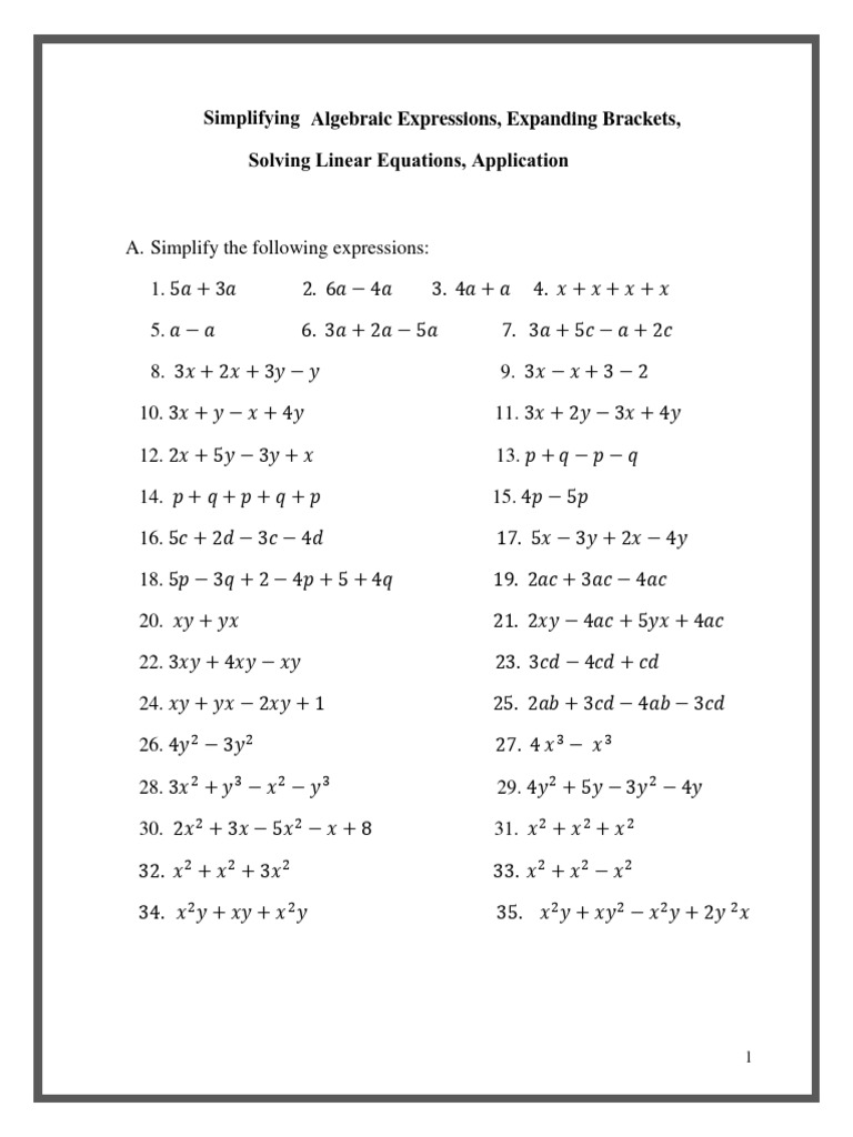 Year 8 Algebra Worksheet | PDF | Rectangle | Area