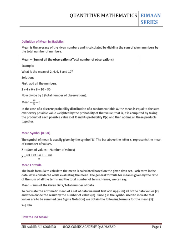 Mean Mode Median and Pie Sheet | Download Free PDF | Mean | Arithmetic