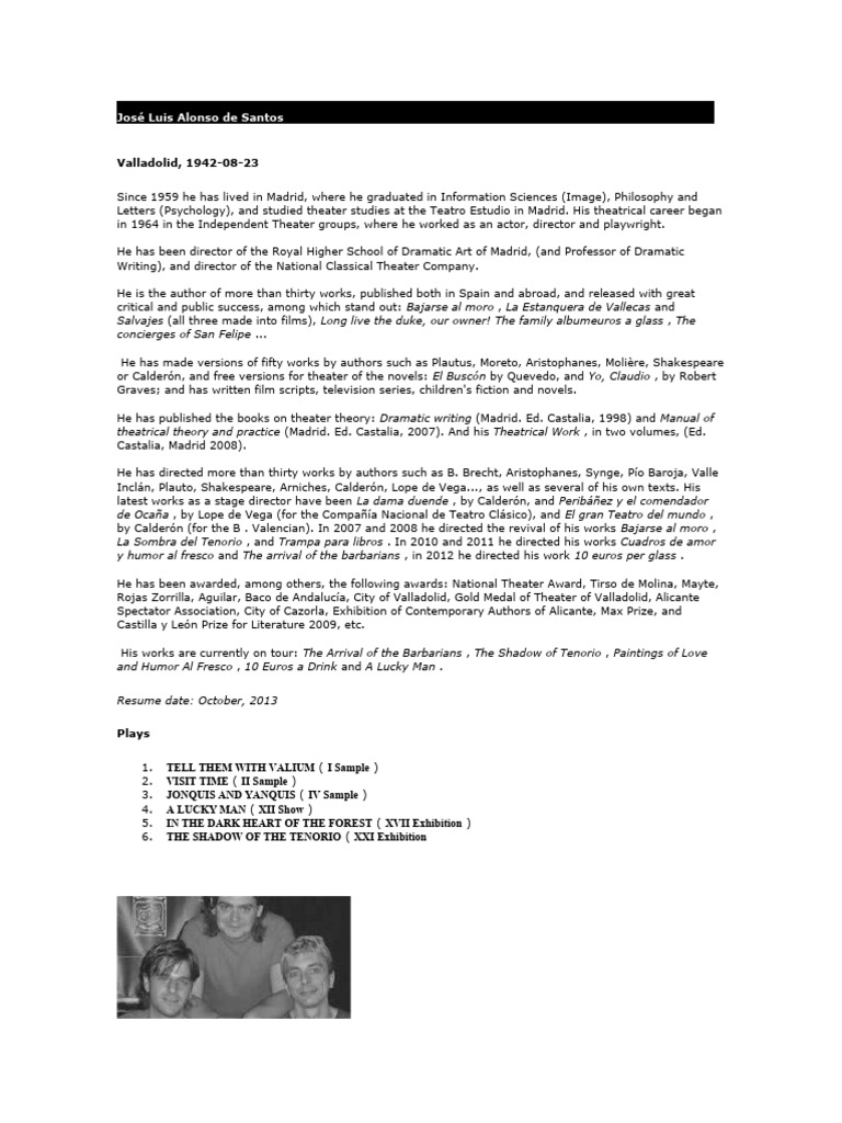 José Luis Alonso de Santos: A Theatrical Legacy | PDF | Madrid
