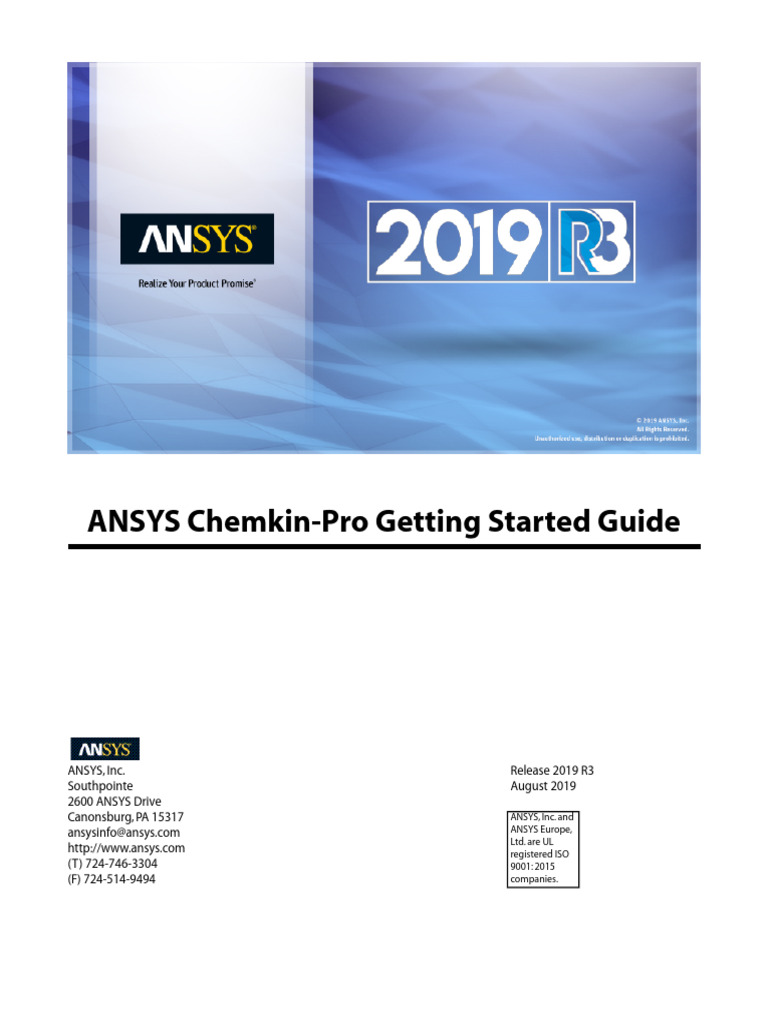ANSYS Chemkin-Pro Getting Started Guide | PDF | Chemical Reactor | Trademark