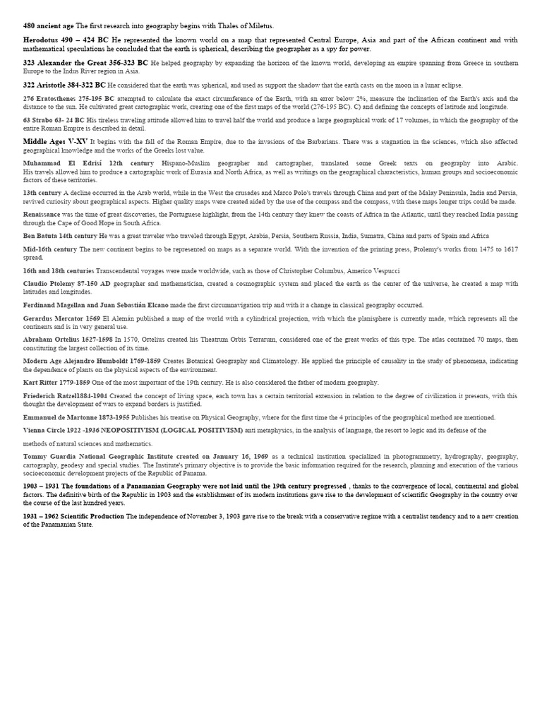 Geography Timeline | PDF | Geography | Science