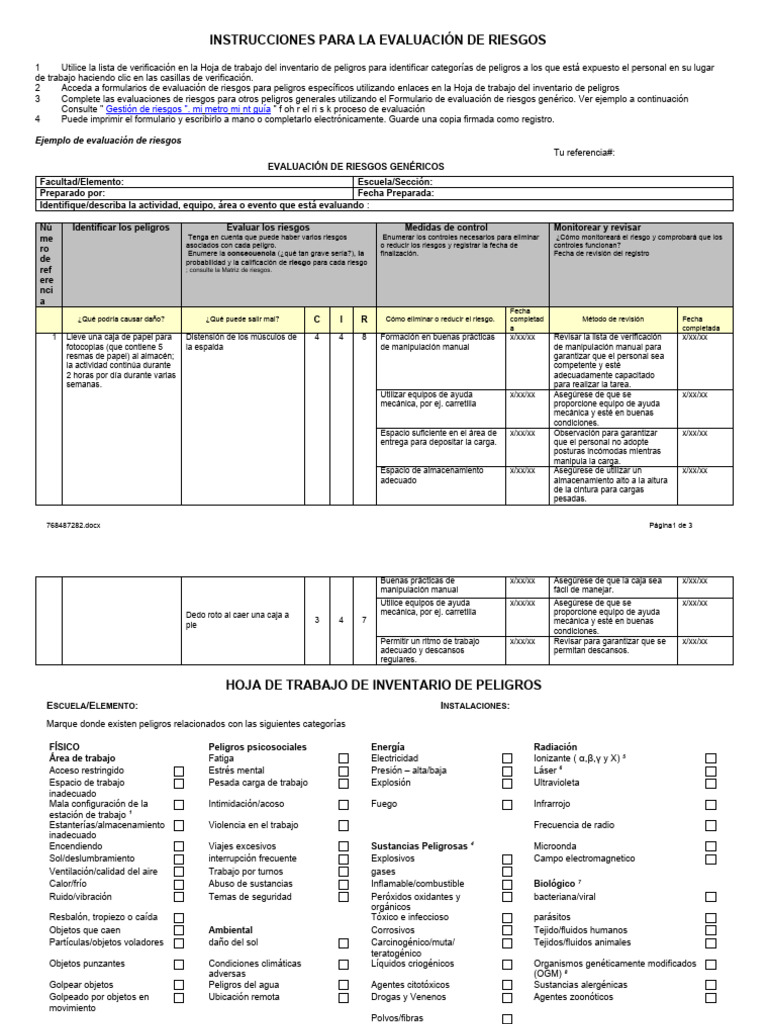 Evaluación de Riesgos Laborales | PDF | Evaluación de riesgos