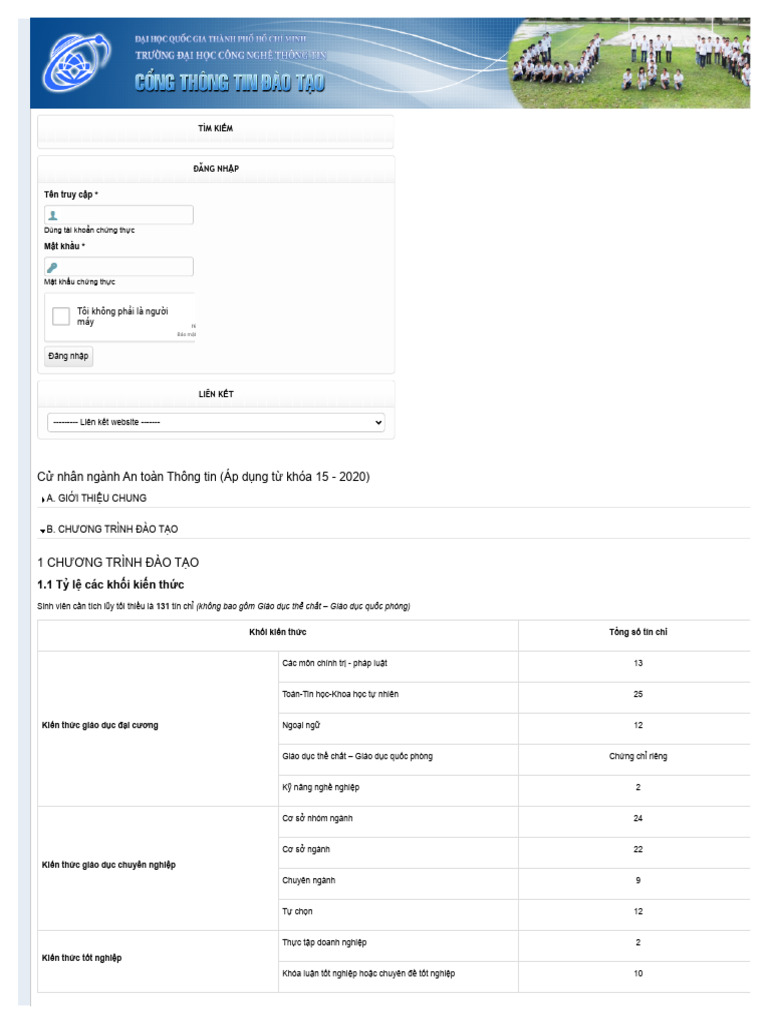 C Nhân Ngành An Toàn Thông Tin (Áp D NG T Khóa 15 - 2020) - C NG Thông Tin Đào T o | PDF