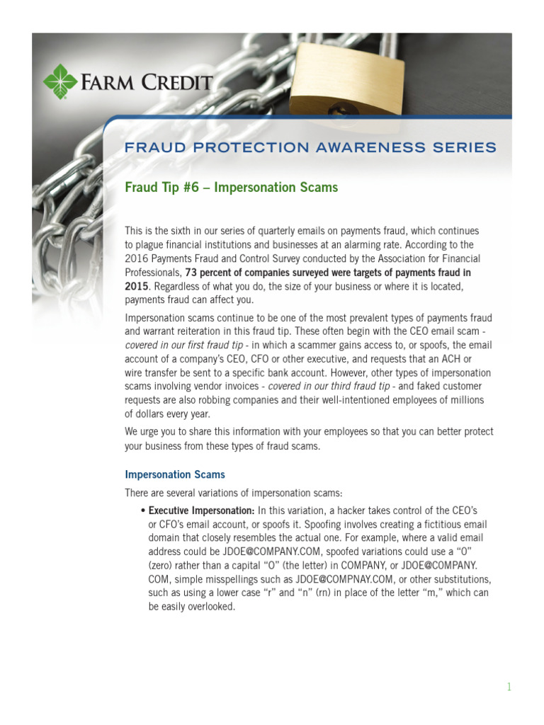 Impersonation Scams: Protect Your Business | PDF | Fraud | Cybercrime