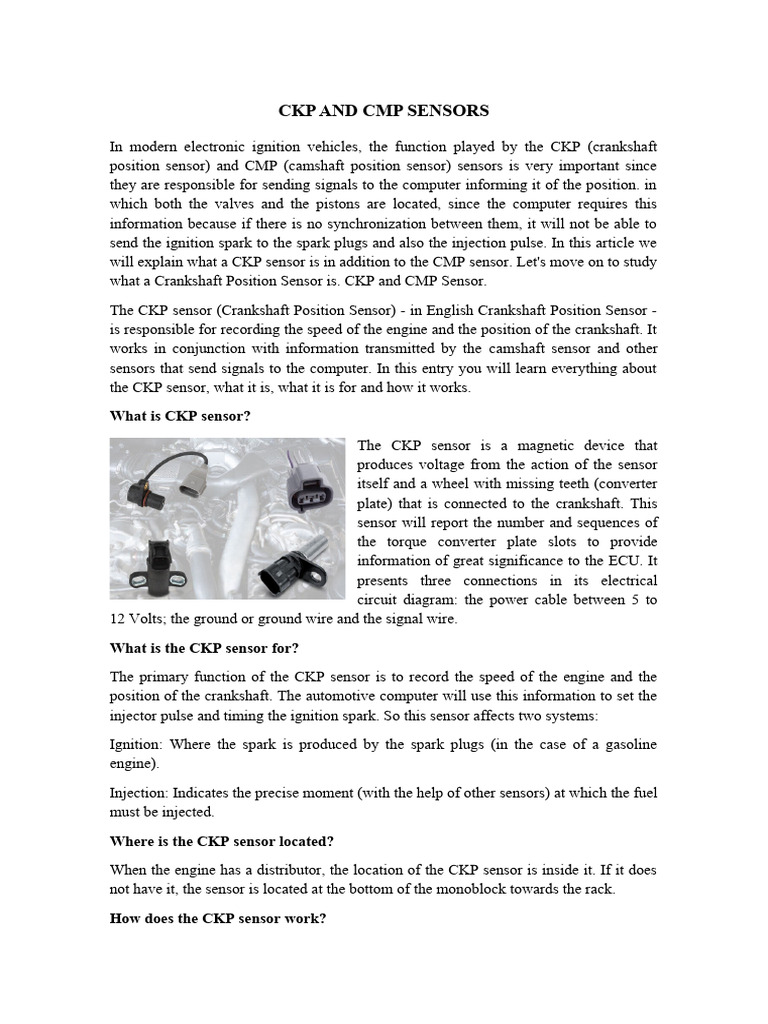 CKP and CMP Sensors | PDF | Internal Combustion Engine | Ignition System