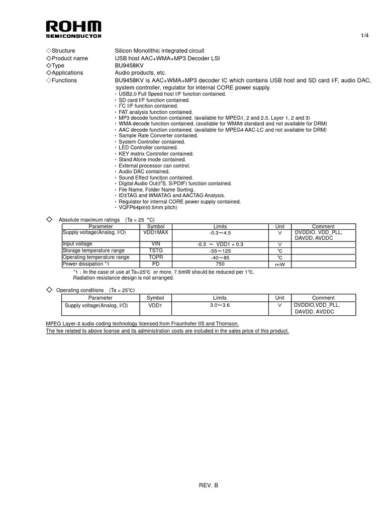 Rohm Semiconductor Rohms16242 1 1742447 | PDF | Digital To Analog Converter | Integrated Circuit