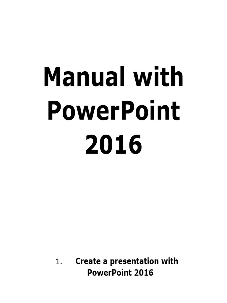 Manual With PowerPoint 2016 | PDF | Microsoft Power Point | Software