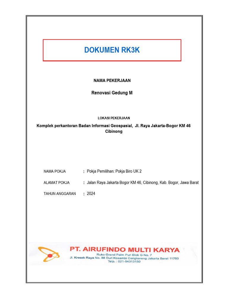 RK3K Renovasi Gedung M 2024 | PDF