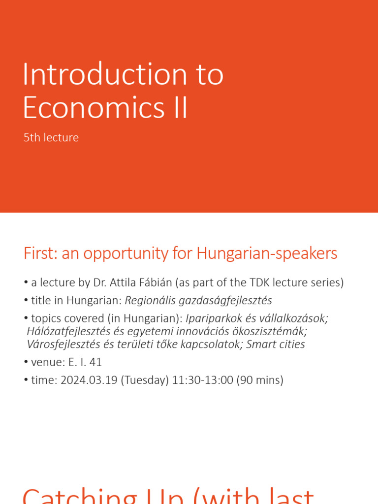 Lecture Intro To Econ Ii 2024 Pdf Recession Business Cycle