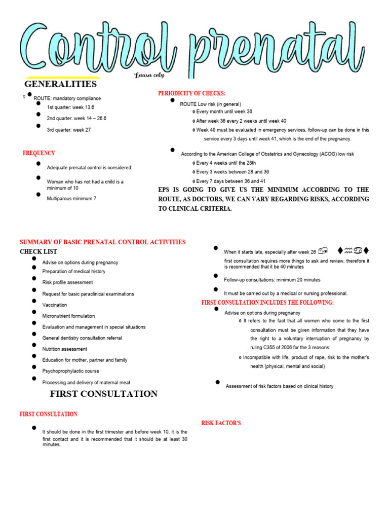 Prenatal Control | PDF | Pregnancy | Childbirth