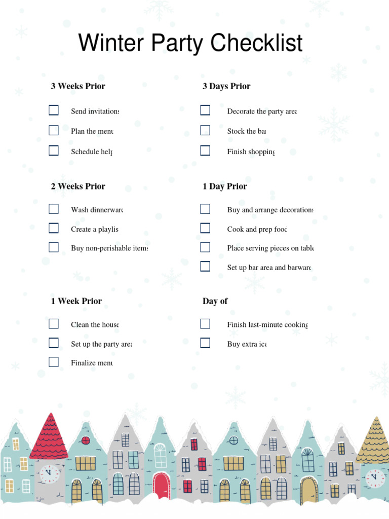 Winter Holiday Party Checklist | PDF