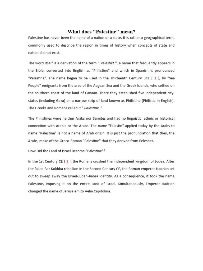 Origin of The Name Palestine | PDF | Mandatory Palestine | Palestine ...