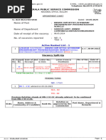 Kerala PSC Rotation and Reservation Chart | PDF | South Asia | Caste