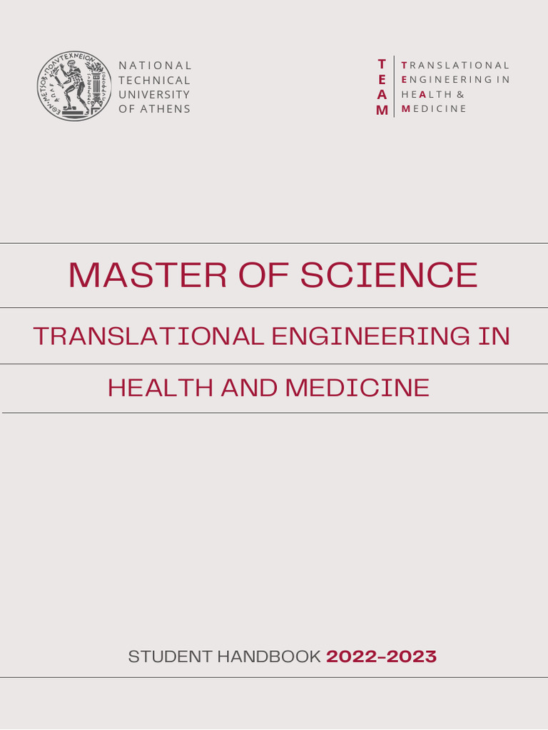 MasterTEAM-Student Handbook 2022-2023 | PDF | Medical Imaging | Thesis
