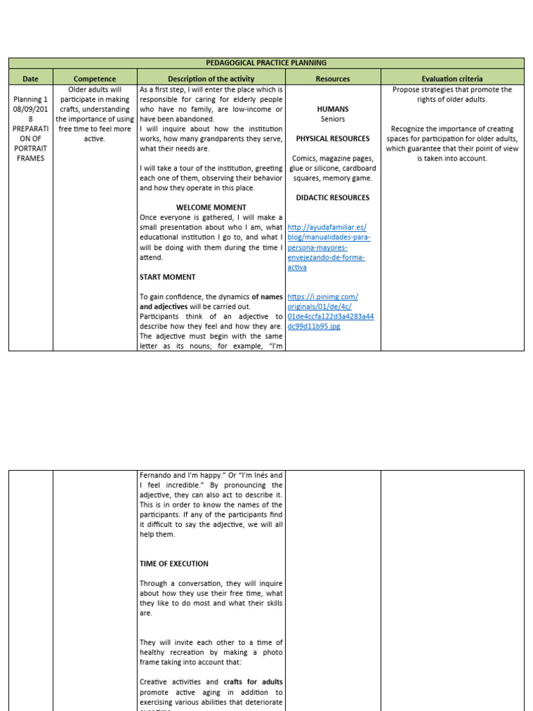 Pedagogical Practice Planning | PDF | Creativity | Attention