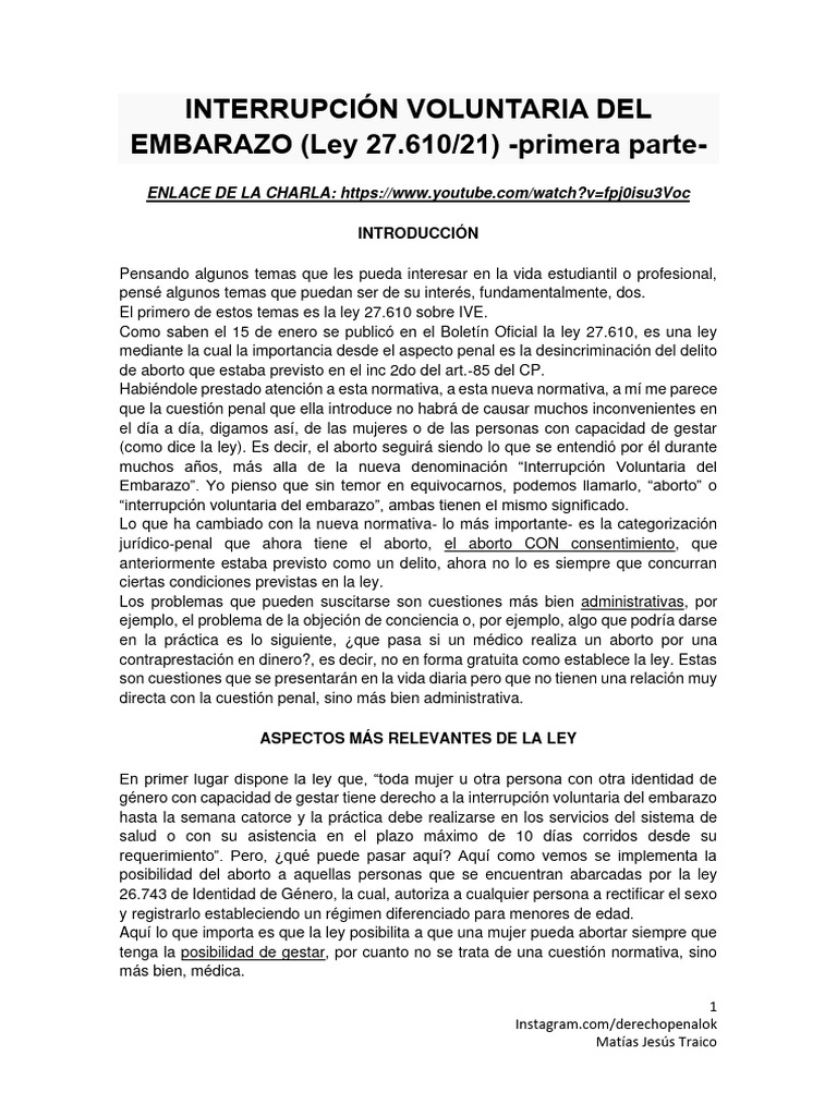 Interrupción Voluntaria Del Embarazo 1 | PDF | Violación | Aborto