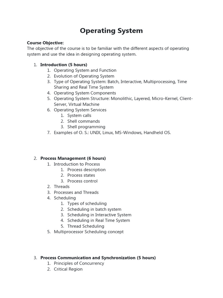 Operating System | PDF | Process (Computing) | Operating System Operating System | PDF | Process (Computing) | Operating System