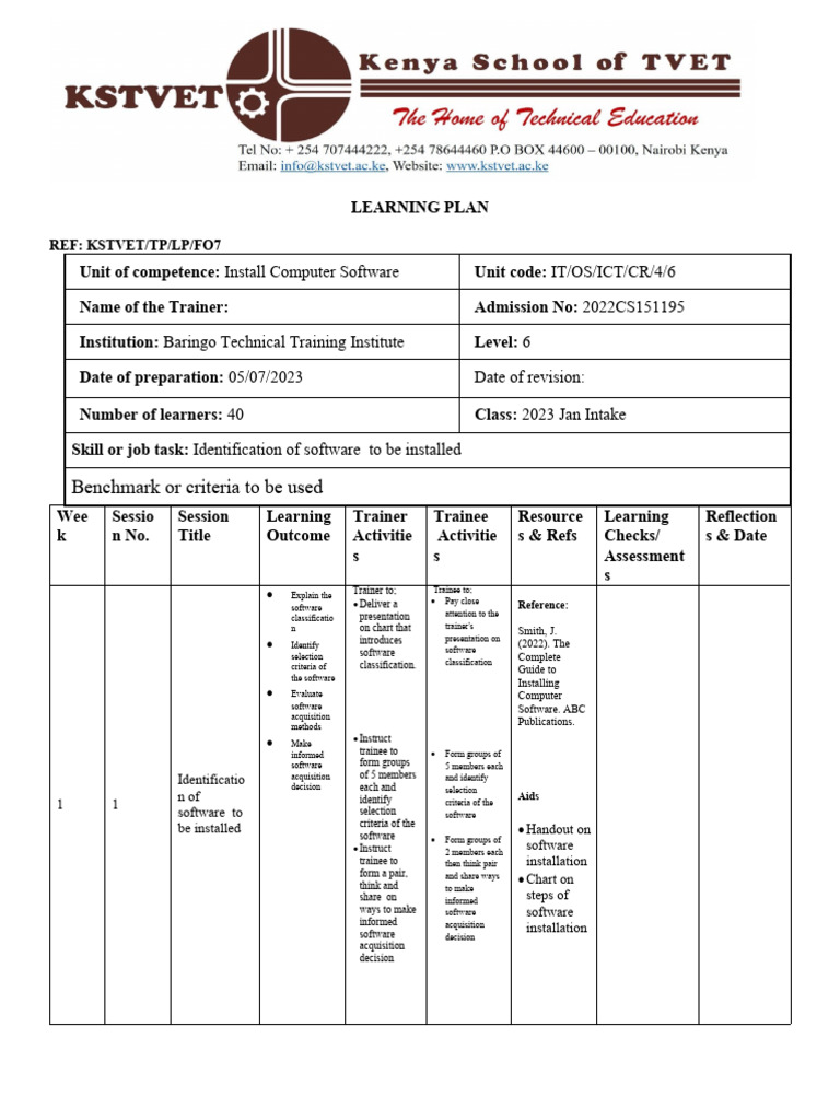 Learning Plan | PDF | Educational Technology | Cognitive Science