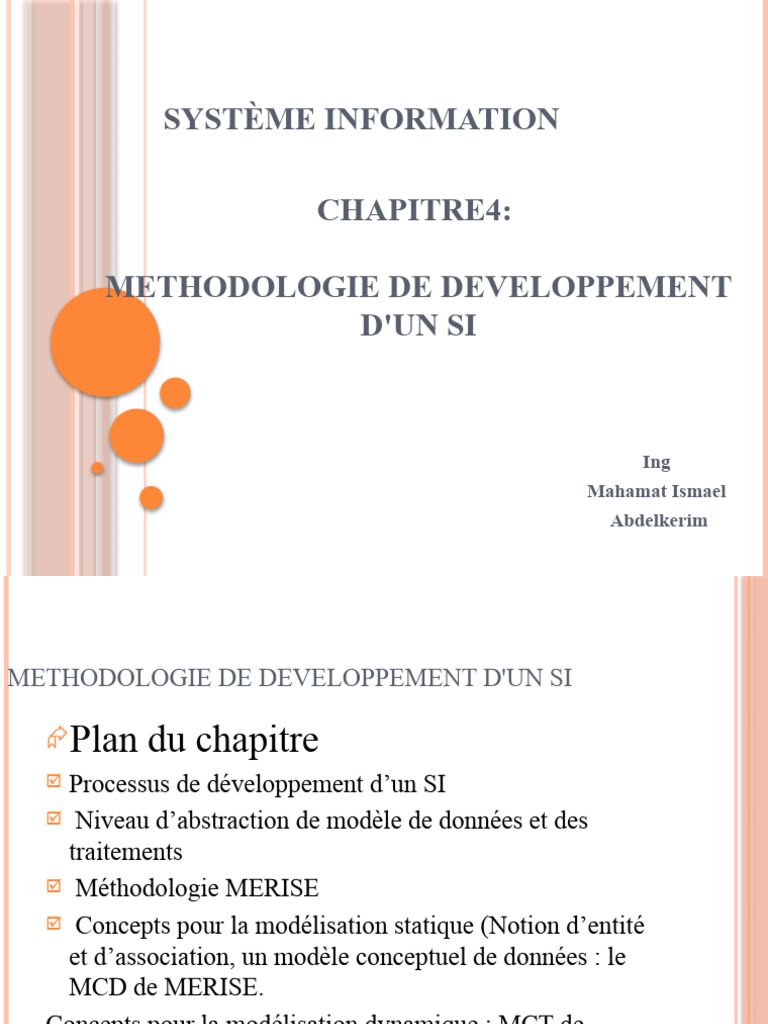 Chapitre4 Methodologie de Developpement D'un Si | PDF | Développement de logiciel | Architecture ...