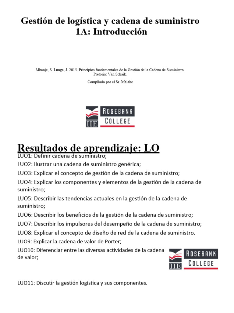 Principios Fundamentales de La Gestión de La Cadena de Suministro: Una Introducción A Los ...